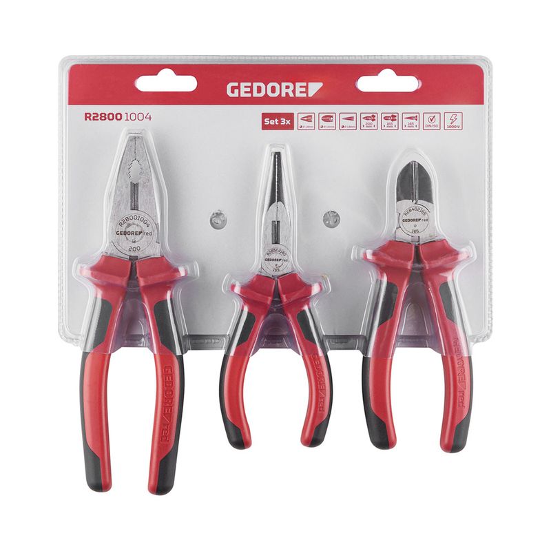 Jogo De Alicates Para Uso Geral 3 Peças Gedore Red 3301189 - ANT ... Jogo De Alicates Para Uso Geral 3 Peças Gedore Red 3301189 - ANT ...
